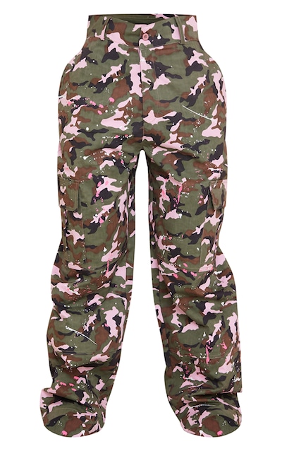 Petite Pink Paint Splatter Cargo Pant | Petite | PrettyLittleThing USA