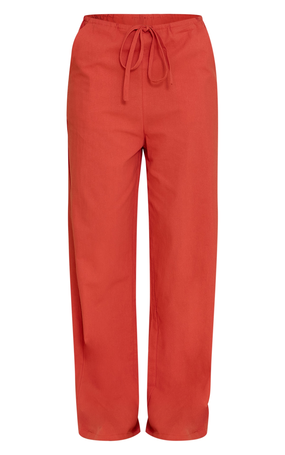 Rust Cotton Low Rise Drawstring Wide Leg Trousers | Co-ords | PLT