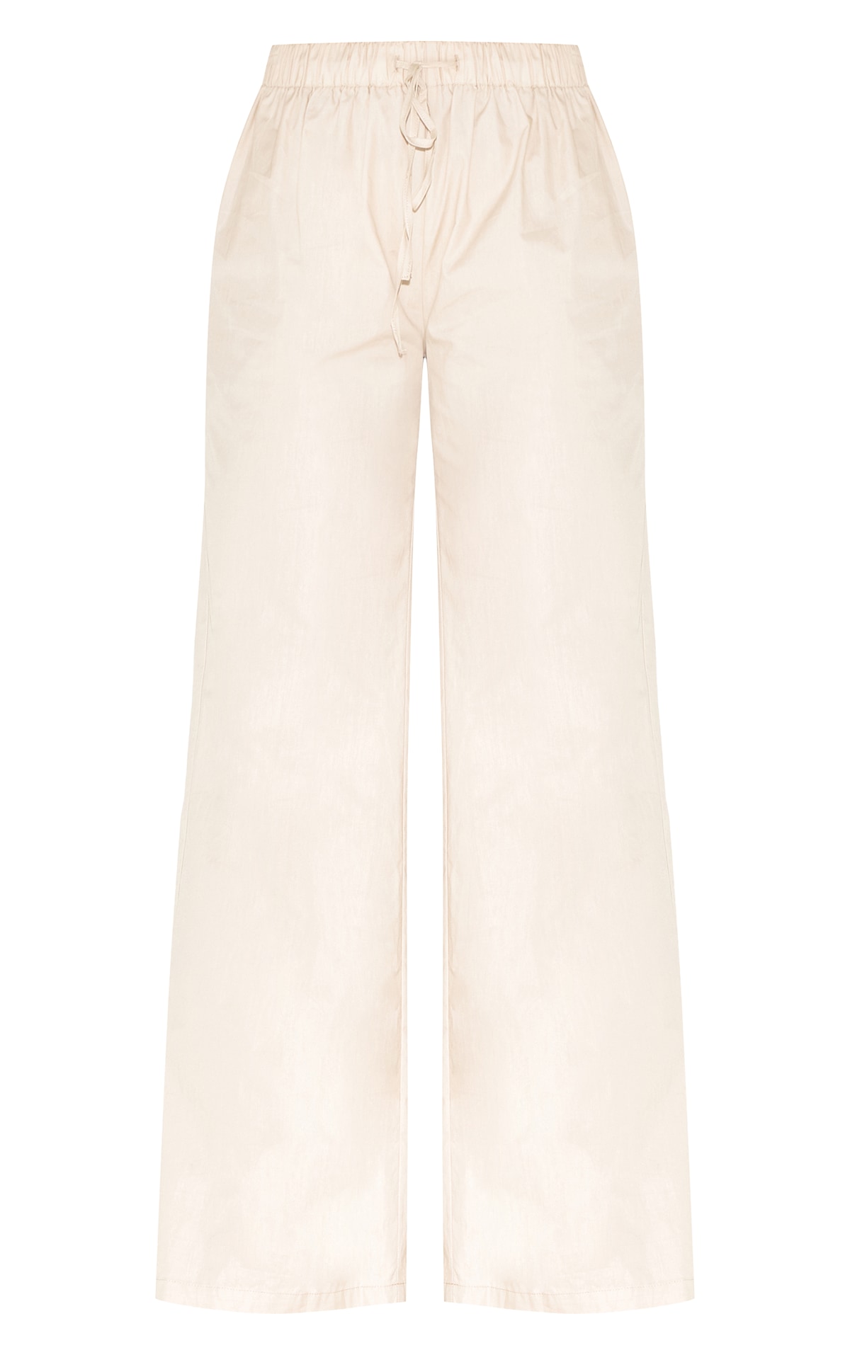 Tall Sand Drawstring Woven Wide Leg Trousers | Tall | PLT