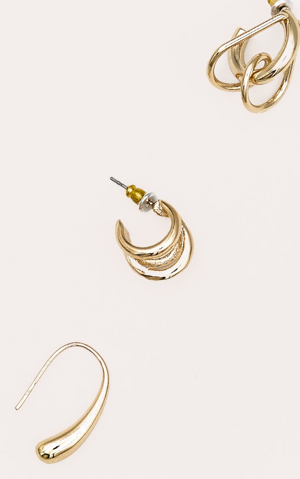 Gold Abstract Multi-pack Stud Earrings | Accessories | PLT