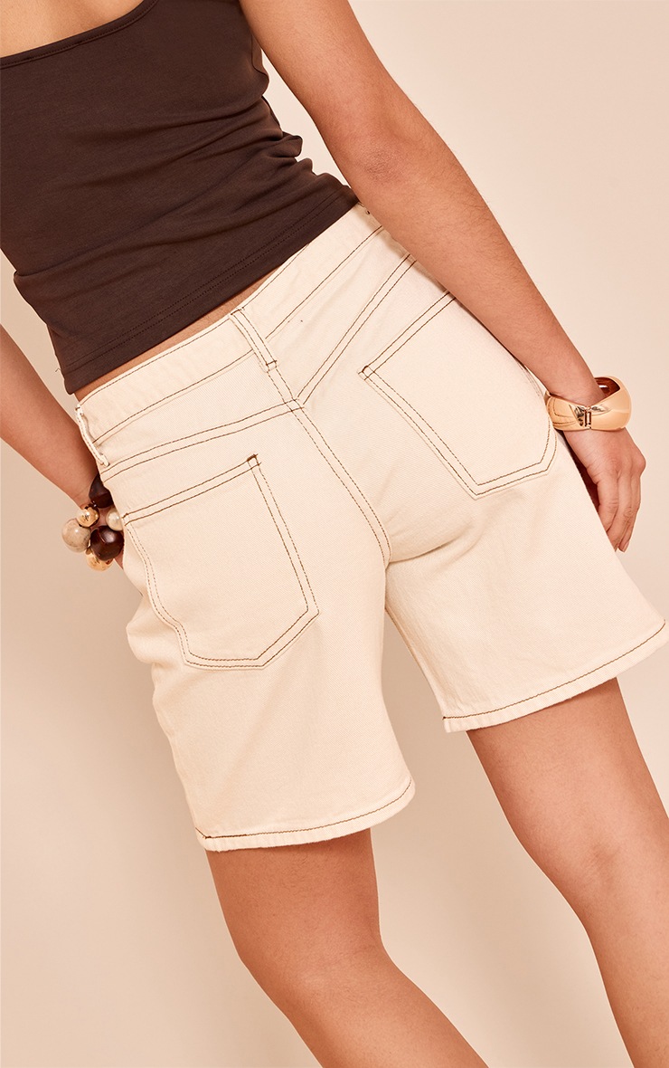 Ecru Low Rise Denim Jorts | Denim | PLT