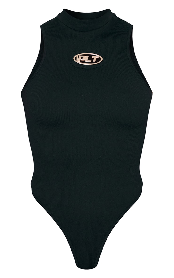 Plt Black Hardware Detail High Neck Bodysuit | PrettyLittleThing