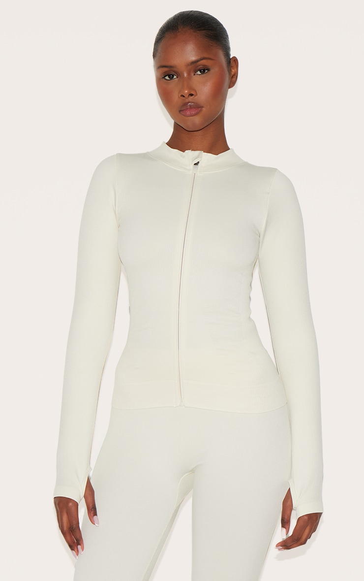 Bone Seamless Jacket | Activewear | PrettyLittleThing USA