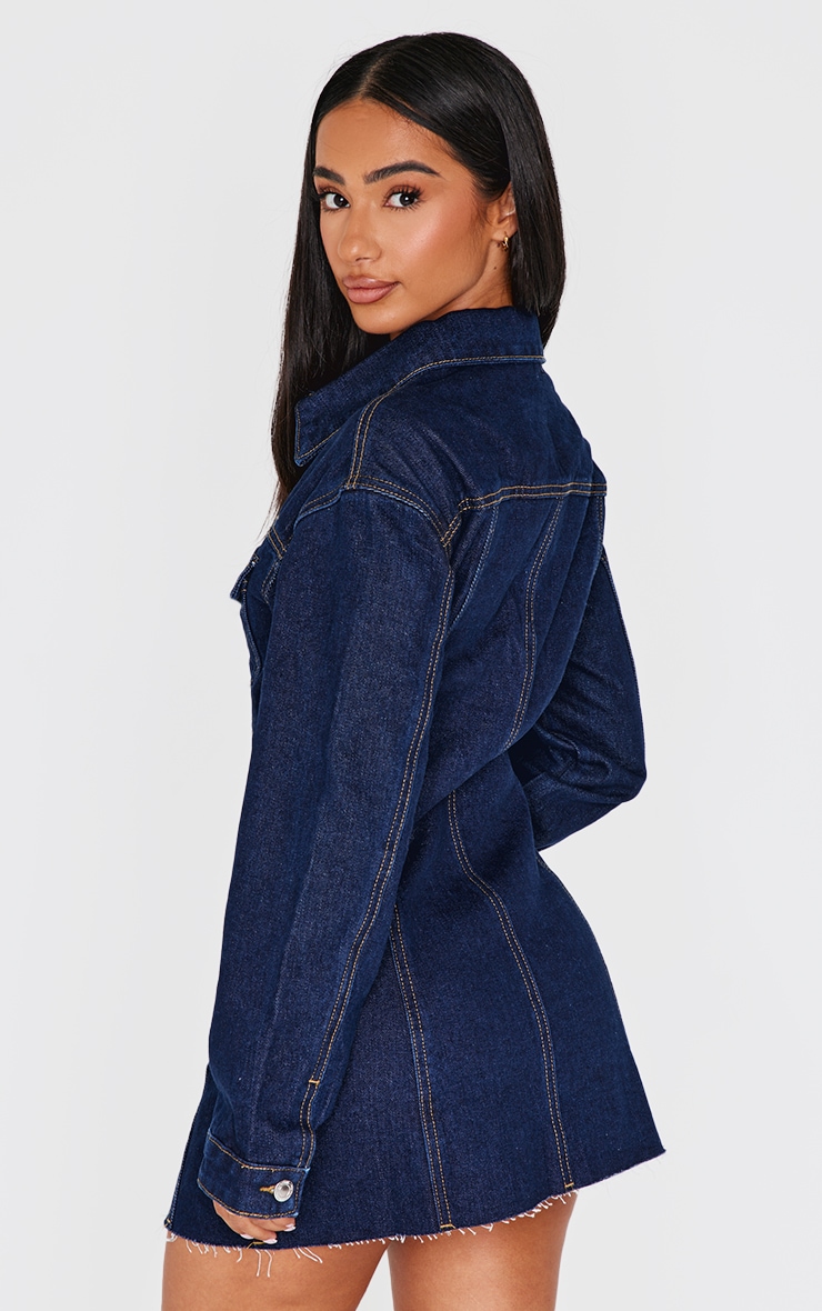Petite Indigo Denim Long Sleeve Fitted Mini Dress | Petite ...