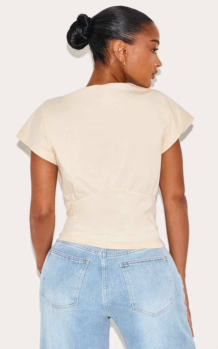 Shape Cream Crew Neck Cinched Waist T-shirt | Shape | PrettyLittleThing