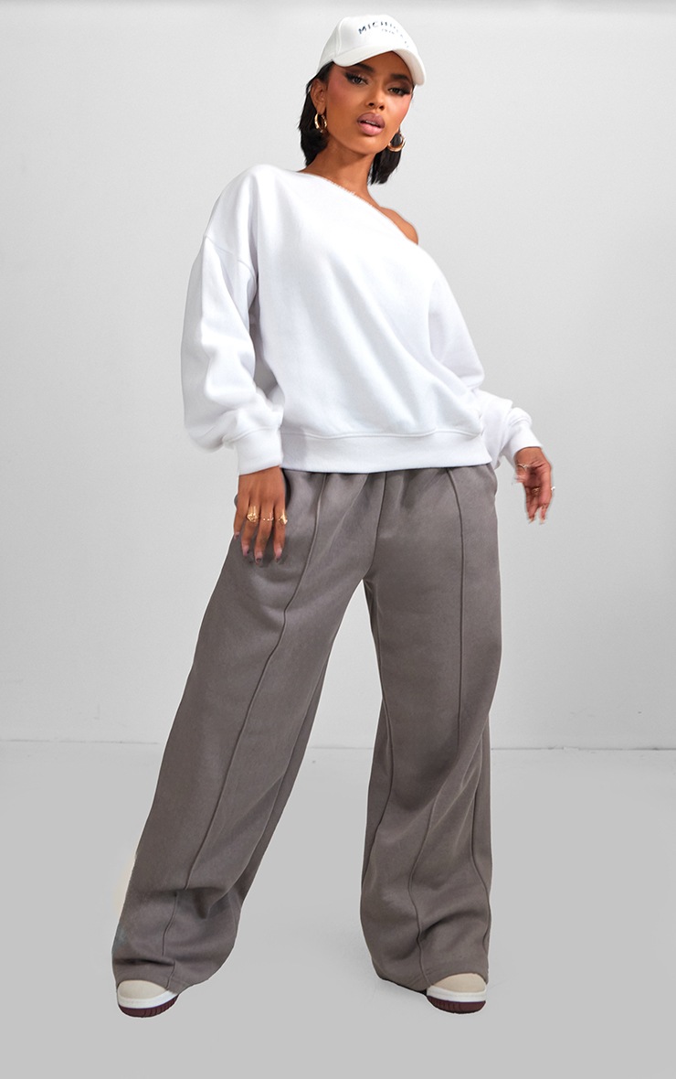 Shape White Sweat Raw Edge Slouch Sweatshirt | Shape | PrettyLittleThing