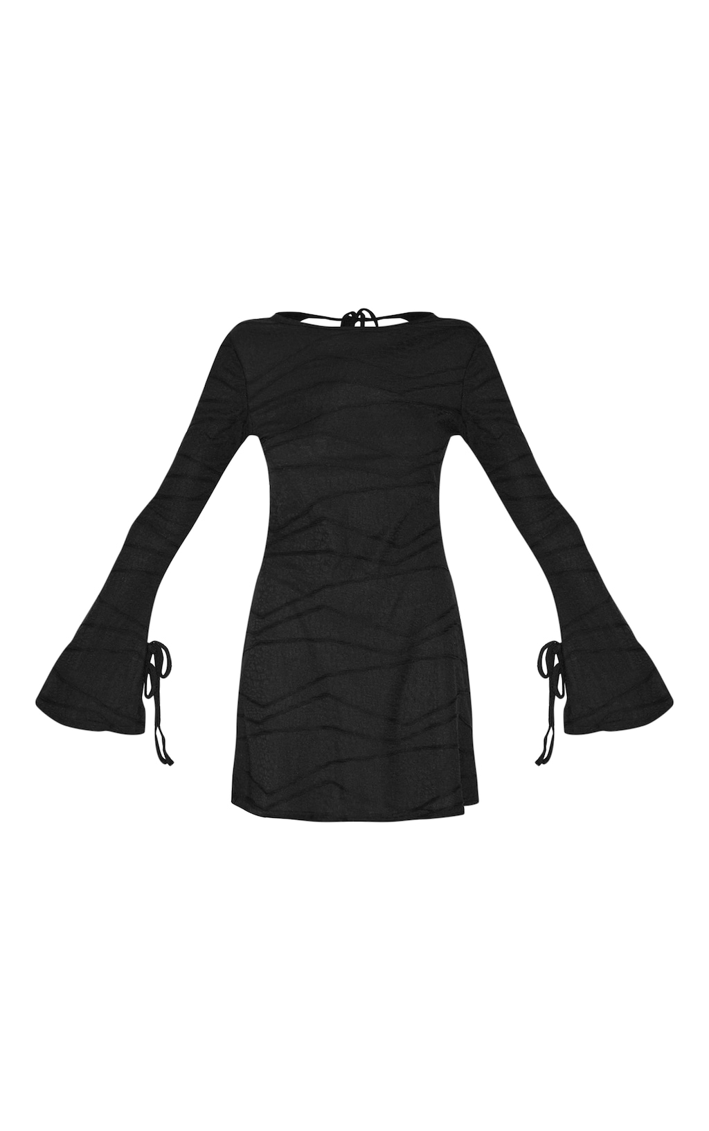 Robe Moulante En Texturé Noir Découpée Dans Le Dos | Robes | PLT FR