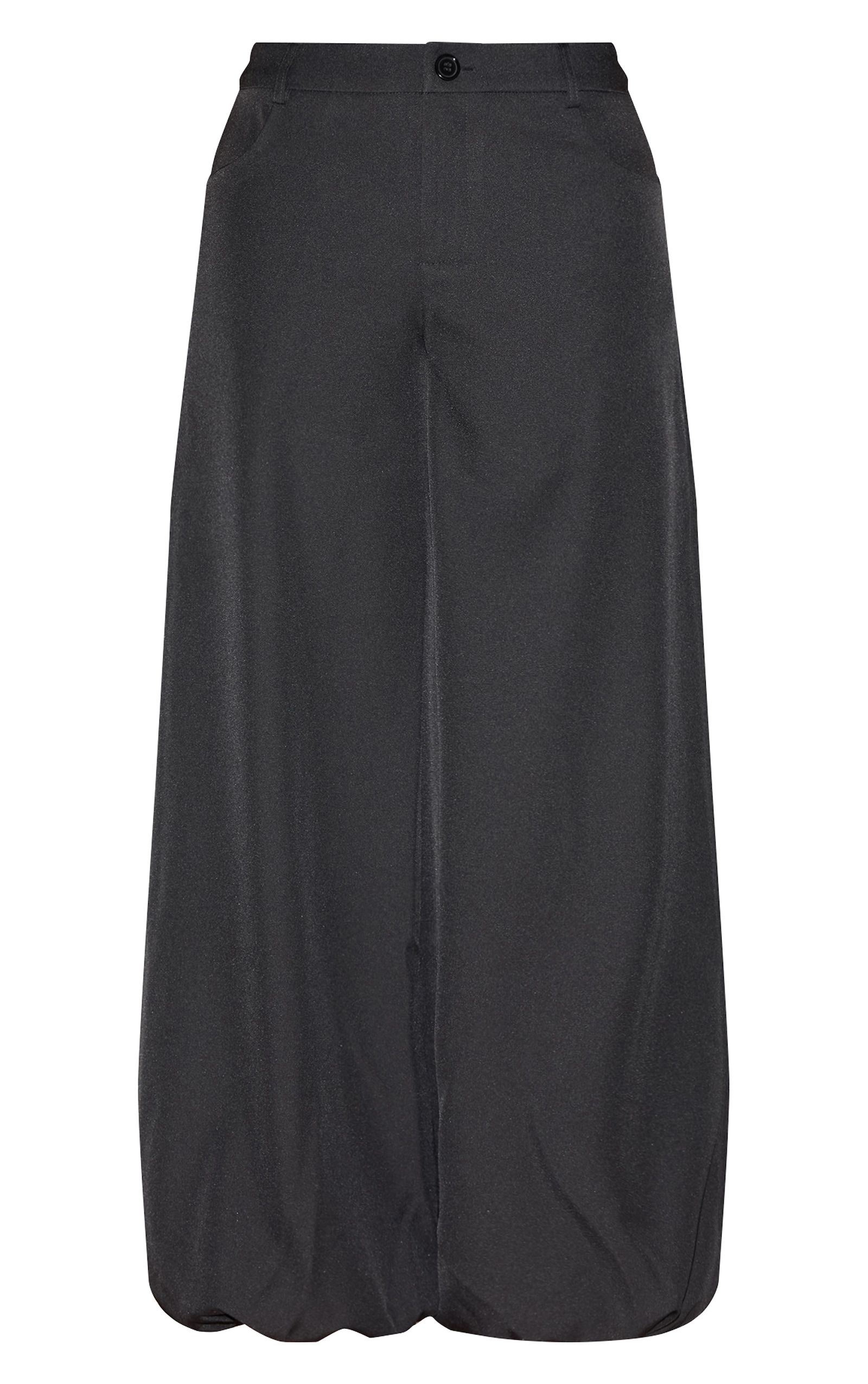 Black Woven Puffball Cuffed Trousers | Bottoms | PLT