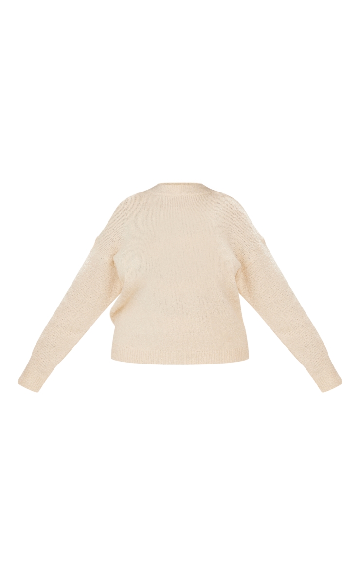 Plus Cream Soft Knit Boucle High Neck Jumper | Plus Size | PLT