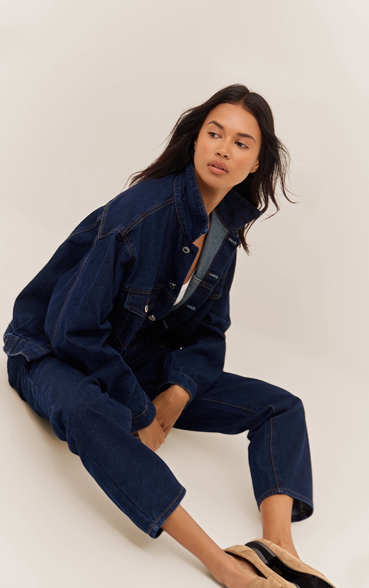 Indigo Oversized Classic Denim Jacket | Denim | PLT