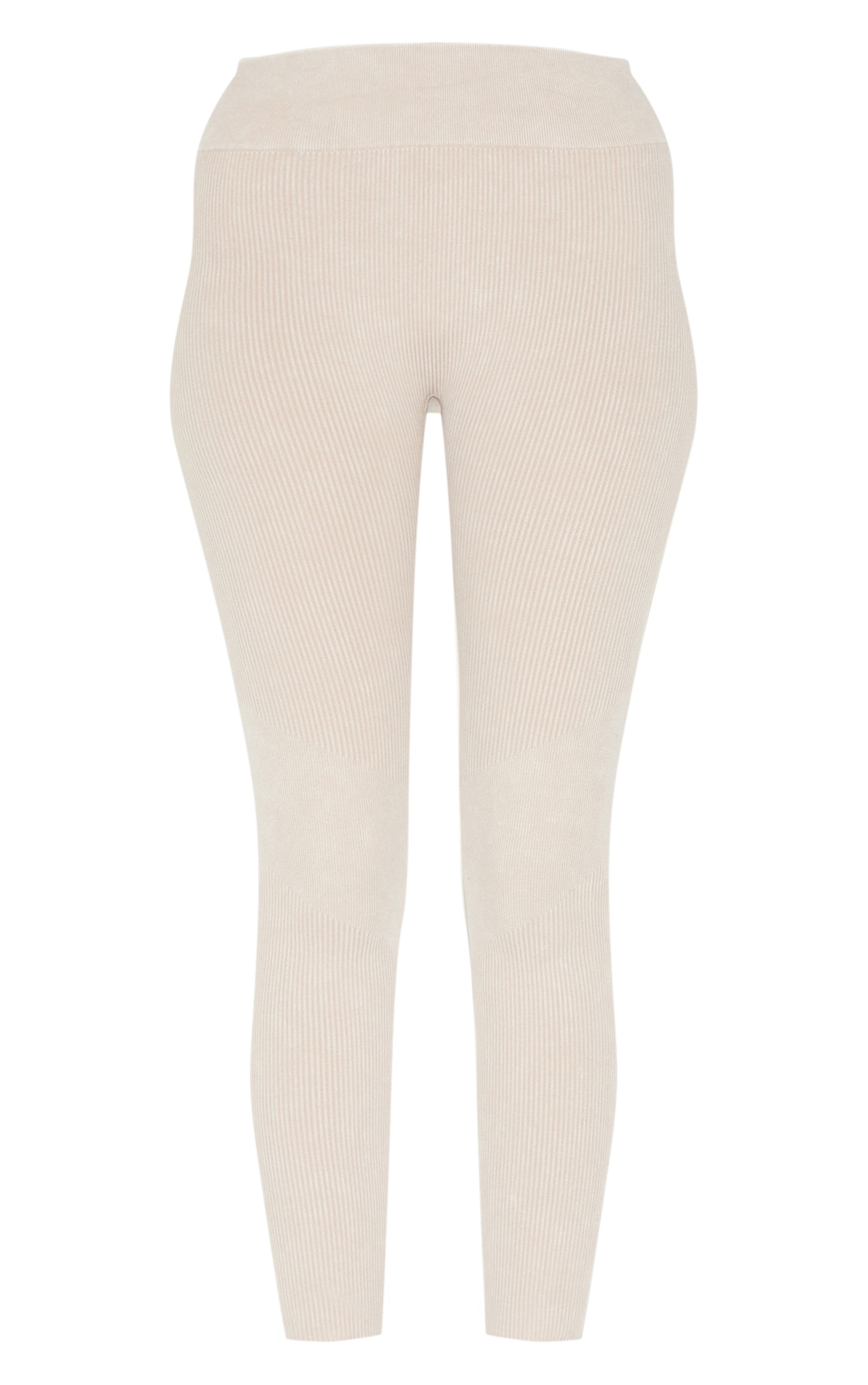 Oatmeal Acid Wash Rib High Waist Gym Leggings | Activewear ...