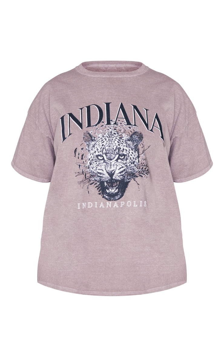 Mocha Brown Indiana Leopard Print Washed T Shirt | PrettyLittleThing