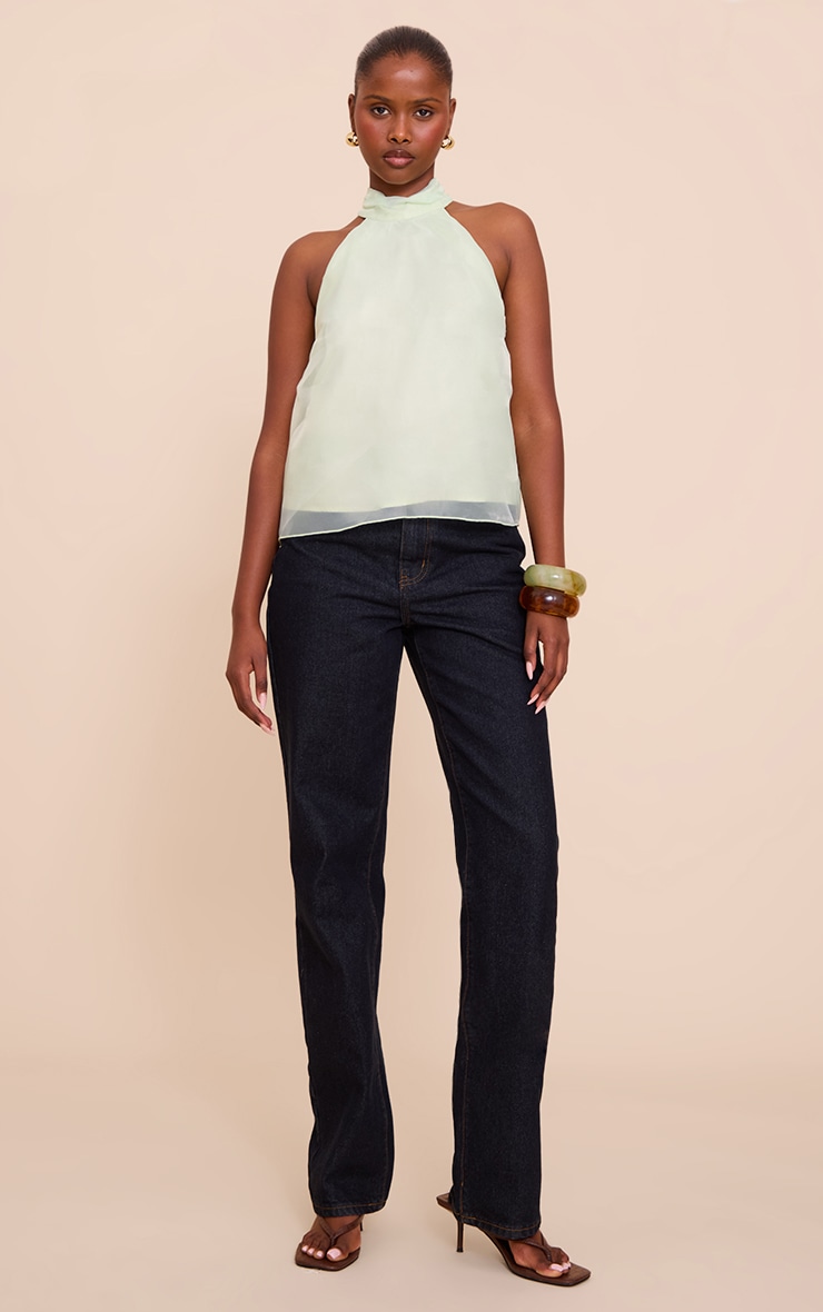 Mint Chiffon High Neck Sleeveless Cami Top | Tops | PLT