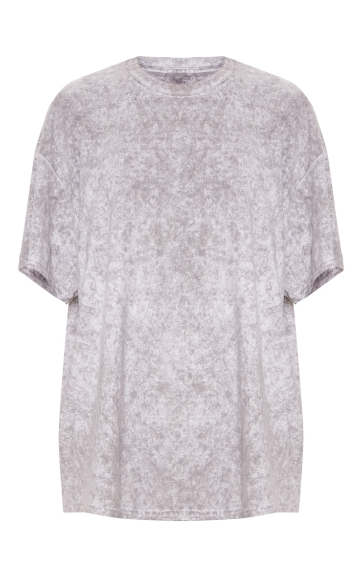 Grey Acid Wash Oversized T Shirt | PrettyLittleThing