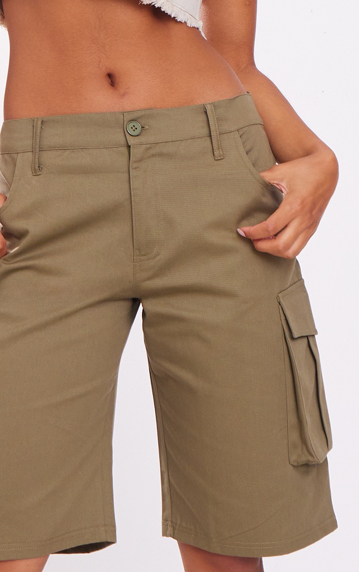 Khaki Oversized Cargo Long Shorts | Bottoms | PrettyLittleThing