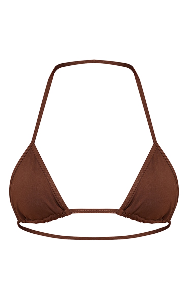 Chocolate Micro Triangle Bikini Top | PrettyLittleThing