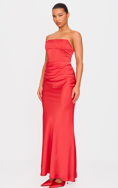 Red Corset Dresses Prettylittlething