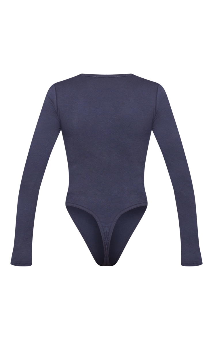 Body en coton bleu acier à manches longues | PrettyLittleThing FR