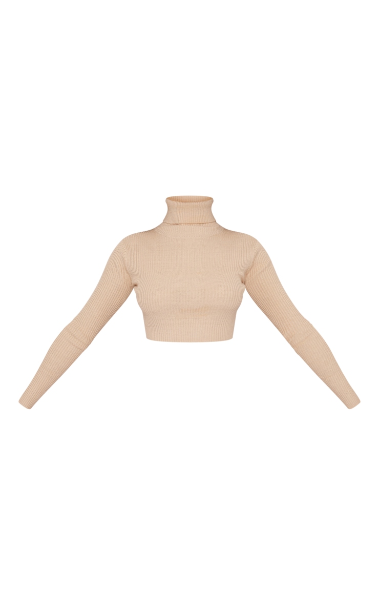 Petite Stone Basic Knit Roll Neck Jumper | PrettyLittleThing