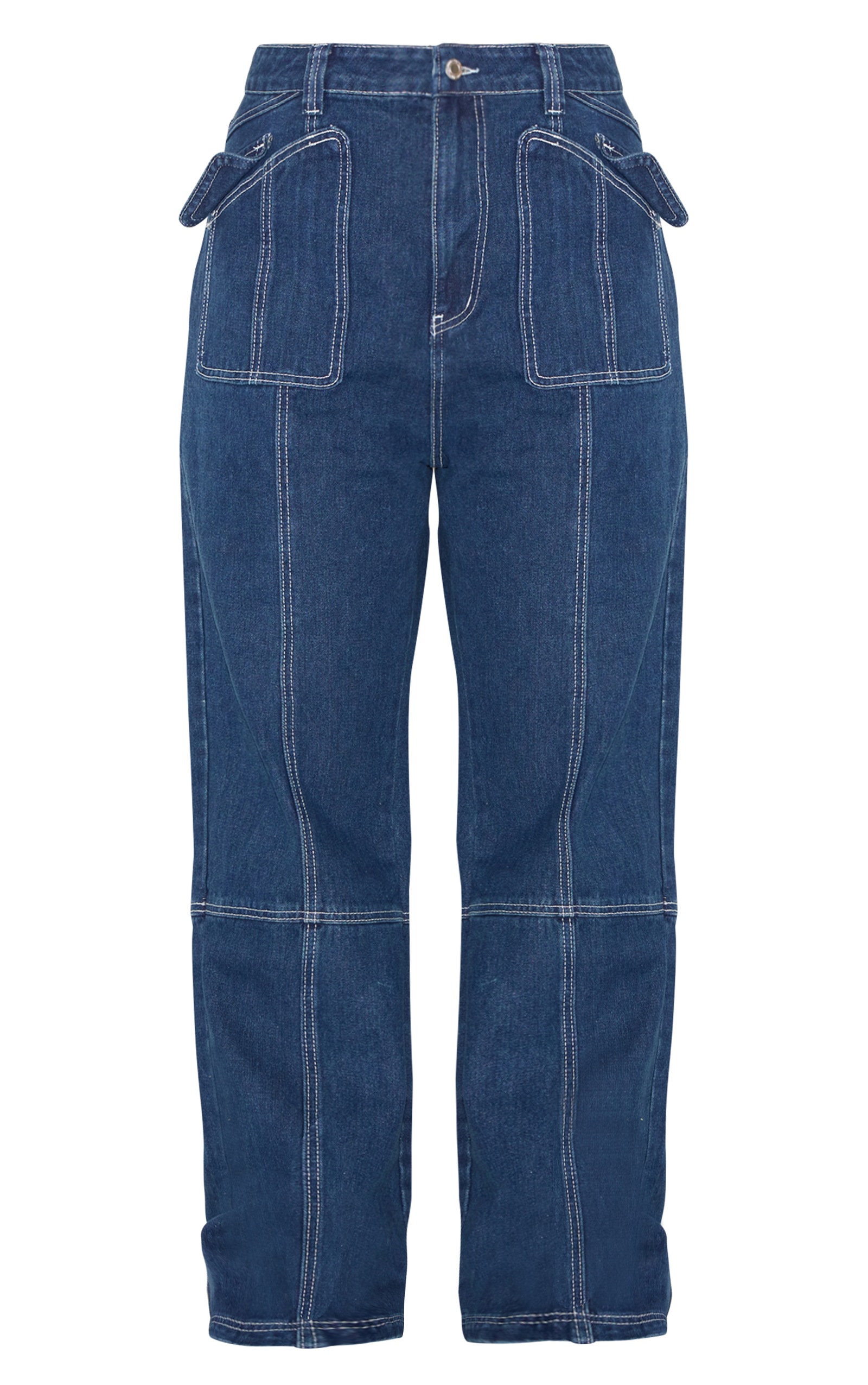 Plus Indigo Blue Wash Wide Leg Pocket Denim Jeans | Plus Size ...