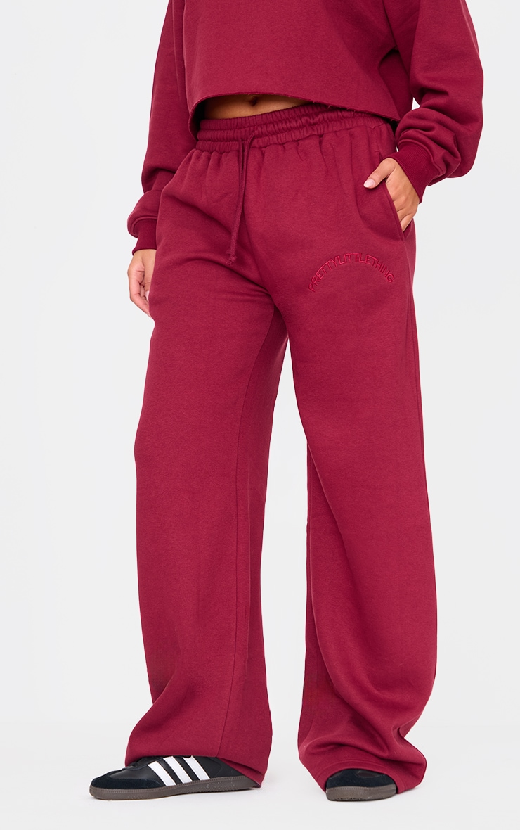Tall Burgundy Drawstring Wide Leg Sweatpants | Tall | PLT USA