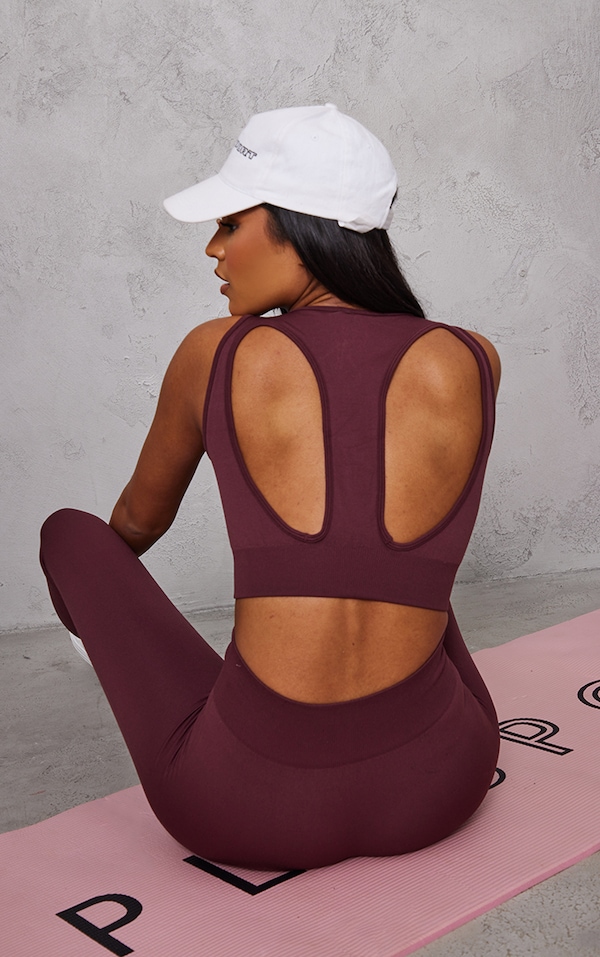 Tall Plum Plt Sport Sports Bra | Tall | PrettyLittleThing USA