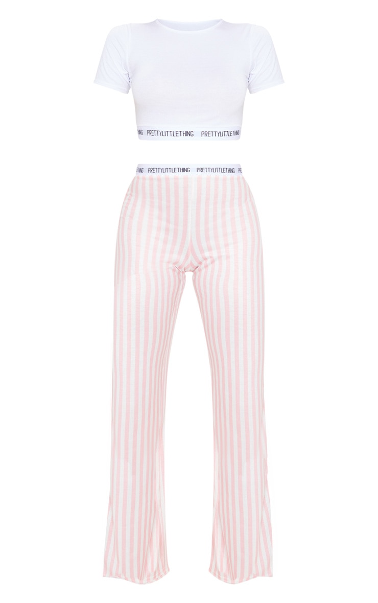 Prettylittlething Pink Tape Trouser Pj Set | PrettyLittleThing USA