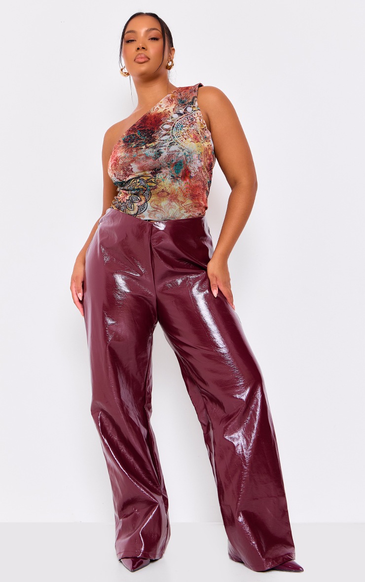 Plus Multi Paisley Printed Asymmetric Mesh Top | Plus Size ...