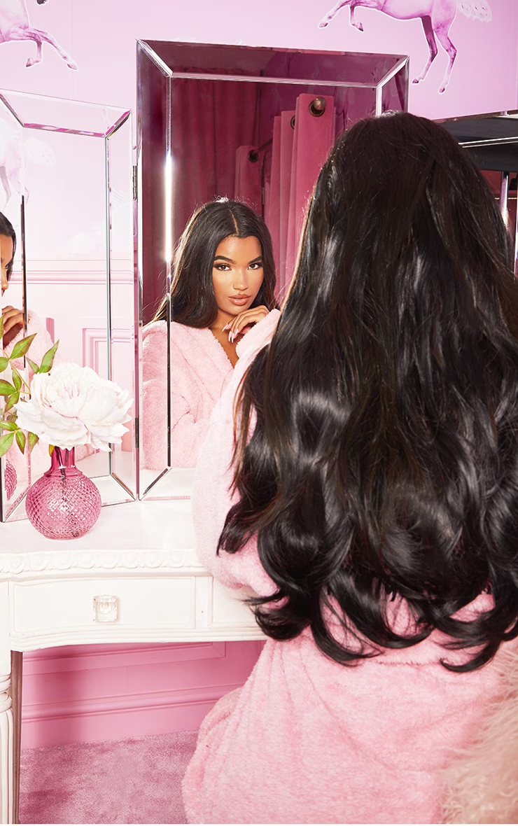 LullaBellz 22" 5 Piece Blow Dry Clip In Hair Extensions Dark Brown ...