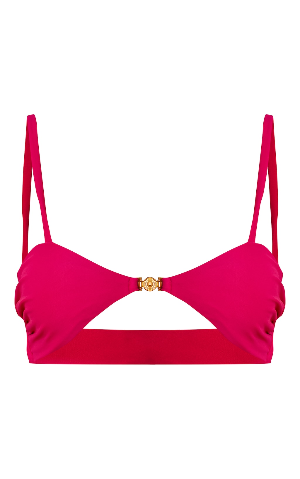 Fuschia Gold Trim Micro Bikini Top | Swimwear | PrettyLittleThing USA