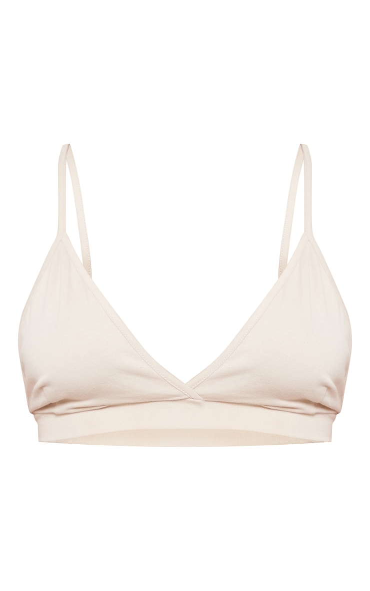 Beige Cotton Bralette | Tops | PrettyLittleThing