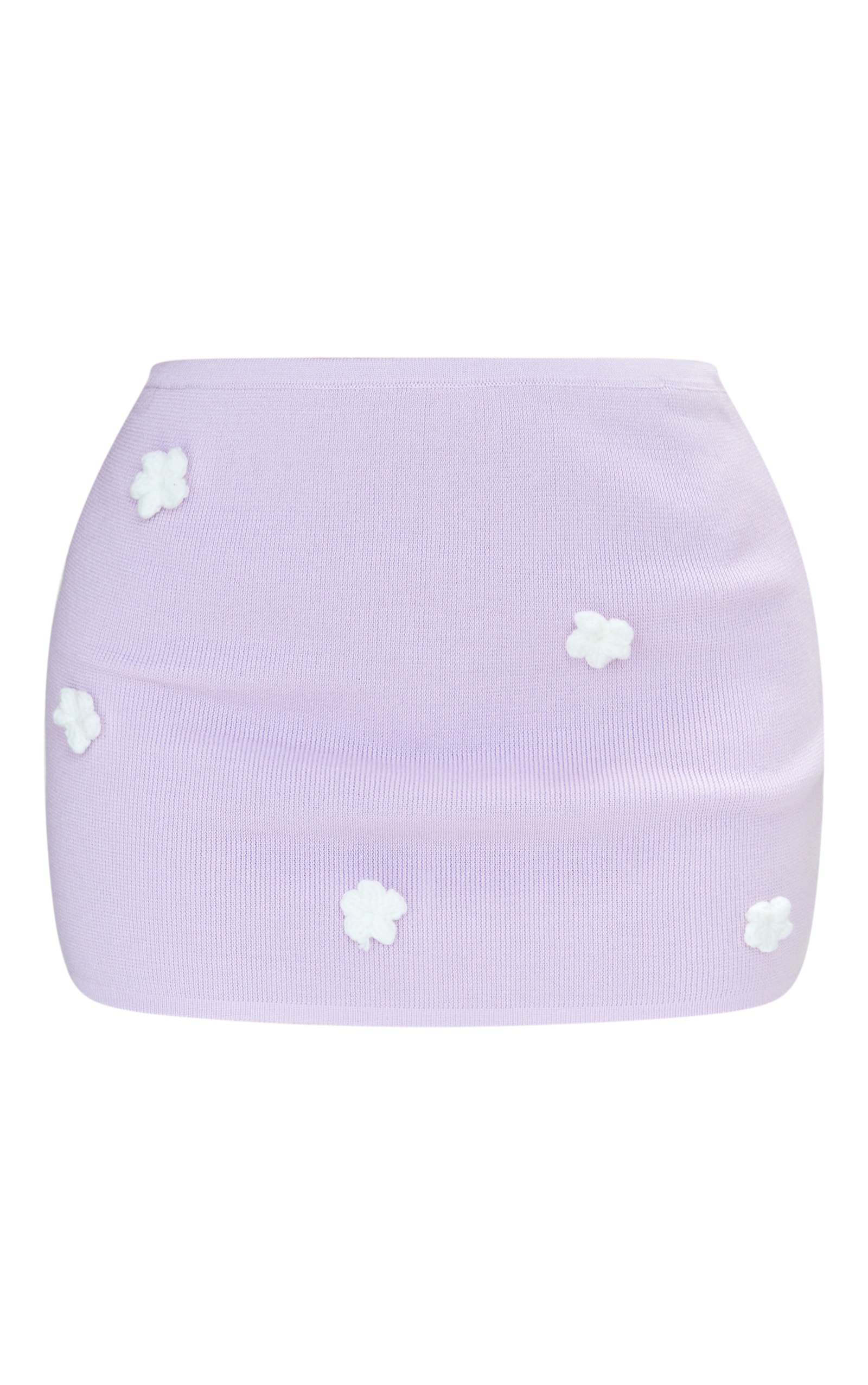 Petite Lilac Knit Micro Mini Skirt Flower Details | Petite | PLT