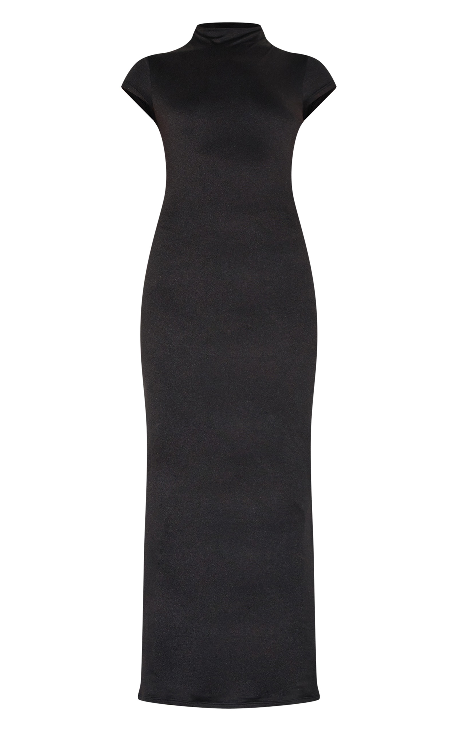 Black Double Contour Boat Neck Maxi Dress | Dresses | PLT