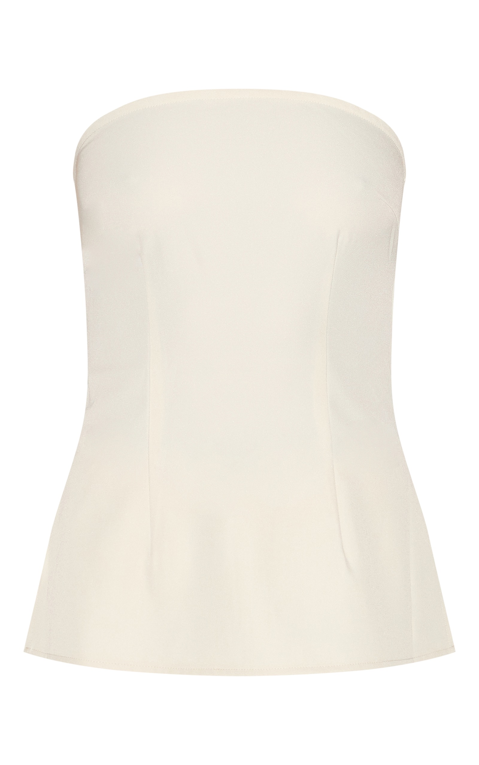 Tall Almond Cinched Longline Bandeau Top | Tall | PrettyLittleThing