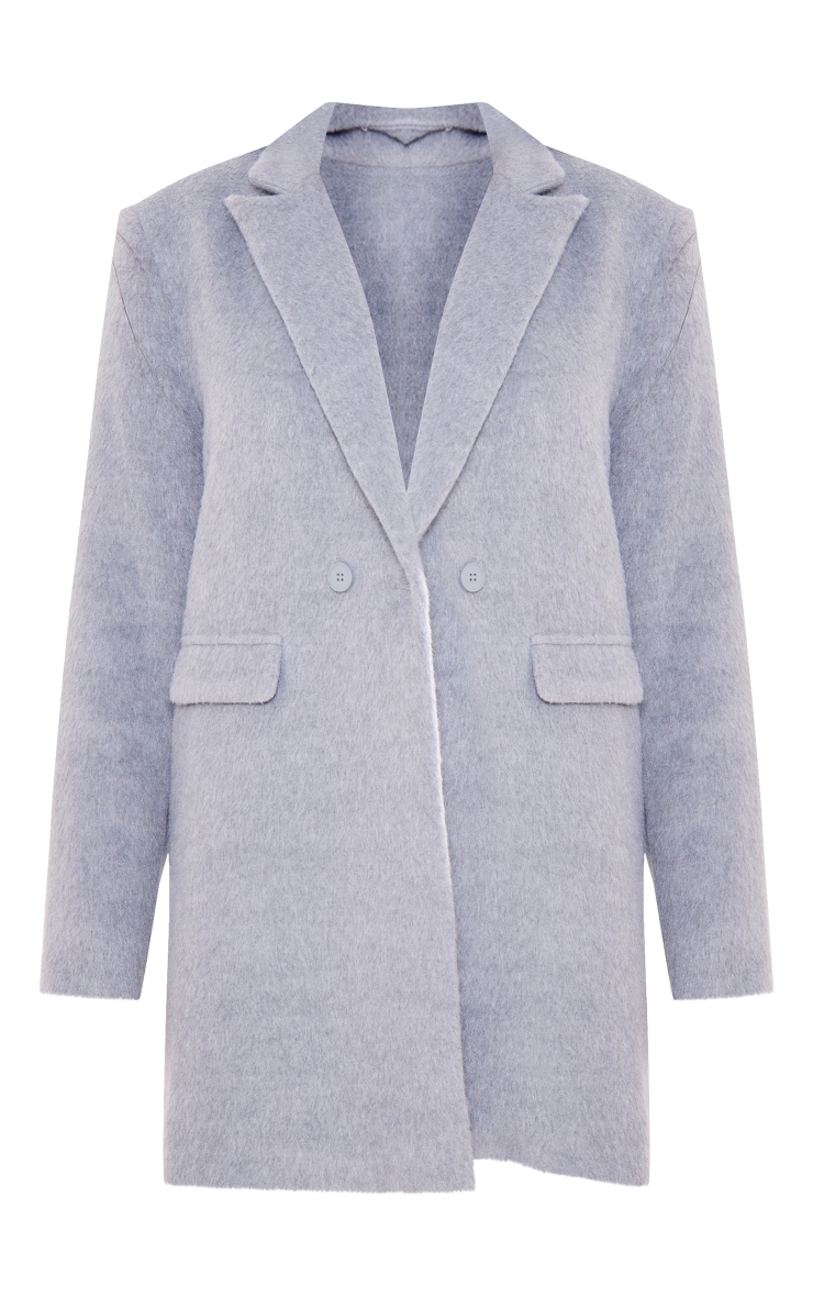 Tall Grey Wool Look Oversized Blazer | Tall | PLT