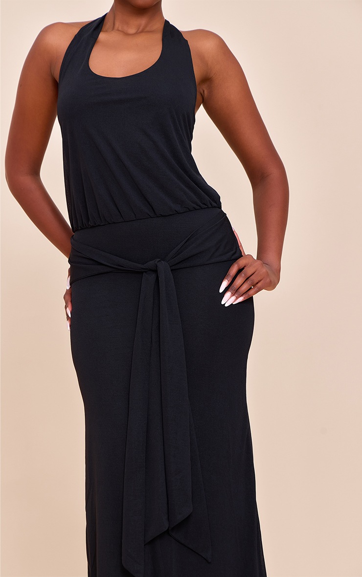 Black Double Layered Chiffon Keyhole Dress | Dresses | PLT