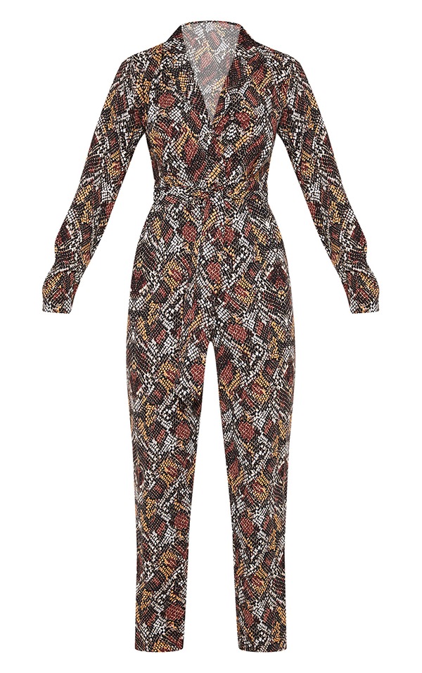 Chocolate Snake Print Jumpsuit | Dresses | PLT