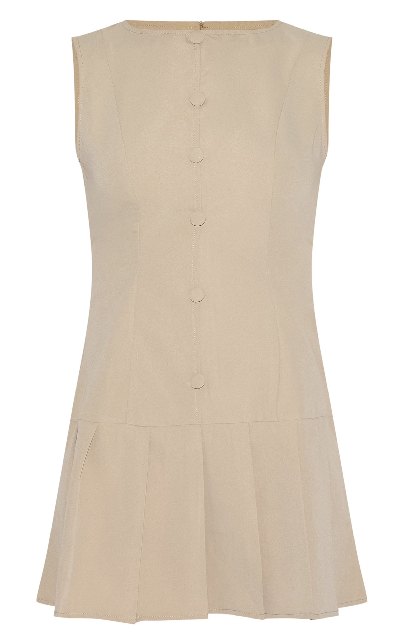 Clay Button Down Pleated Hem Shift Dress | Dresses | PrettyLittleThing AUS