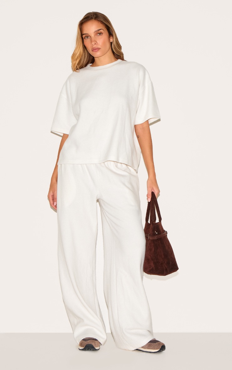 Cream Soft Touch Boxy T-shirt | Athleisure | PrettyLittleThing USA