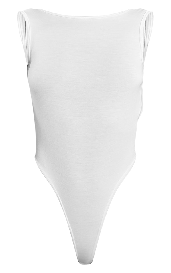 White Soft Jersey Open Back Bodysuit | Tops | PrettyLittleThing AUS
