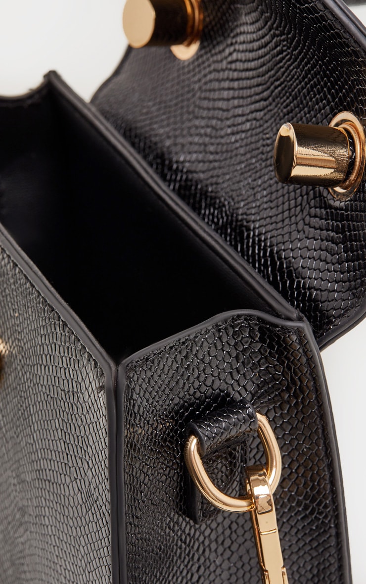 Black PU Envelope Mini Bag | Accessories | PrettyLittleThing USA