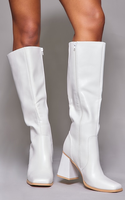 White Knee High Boots | PrettyLittleThing