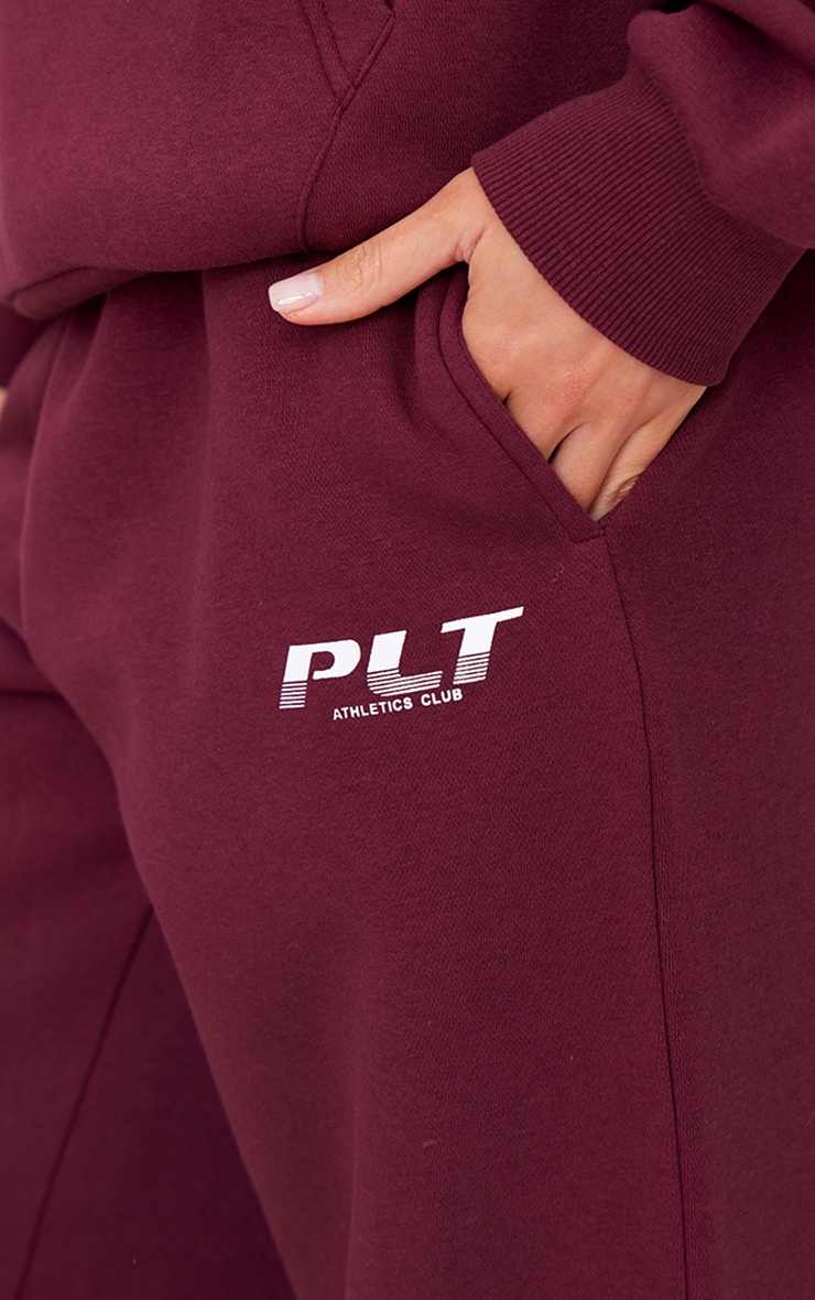 PLT Tall Burgundy Logo Printed Wide Leg Sweatpants | Tall | PLT USA