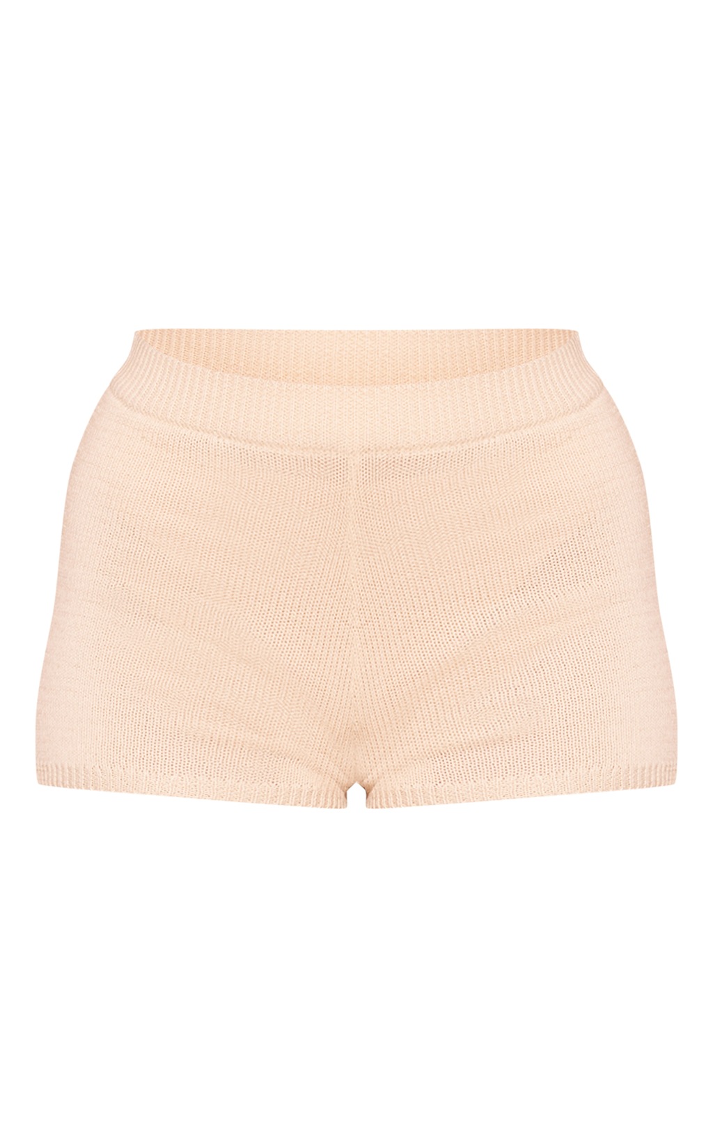 Sand Crochet Textured Knit Mini Shorts | Knitwear | PLT