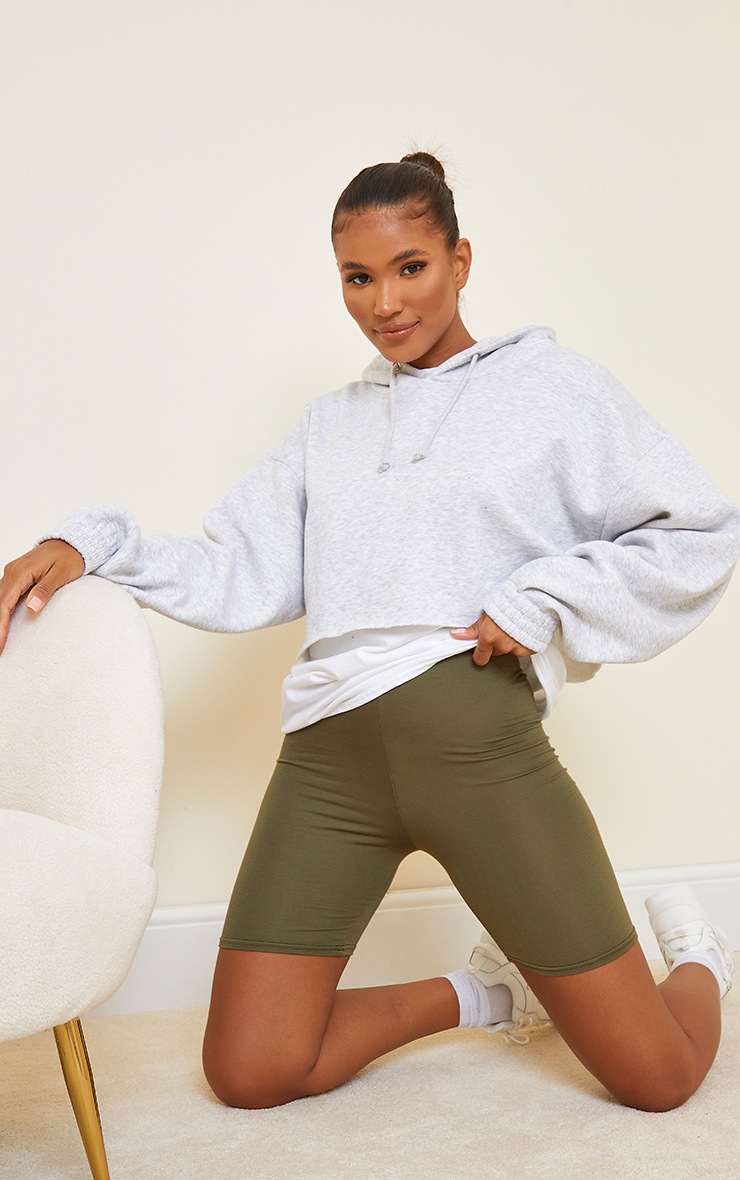 Khaki Basics Bike Shorts | Bottoms | PrettyLittleThing USA