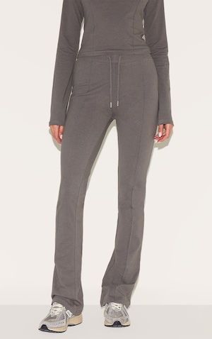 Charcoal Cotton Seam Detail Mid Rise Skinny Flares | Co-ords | PLT USA