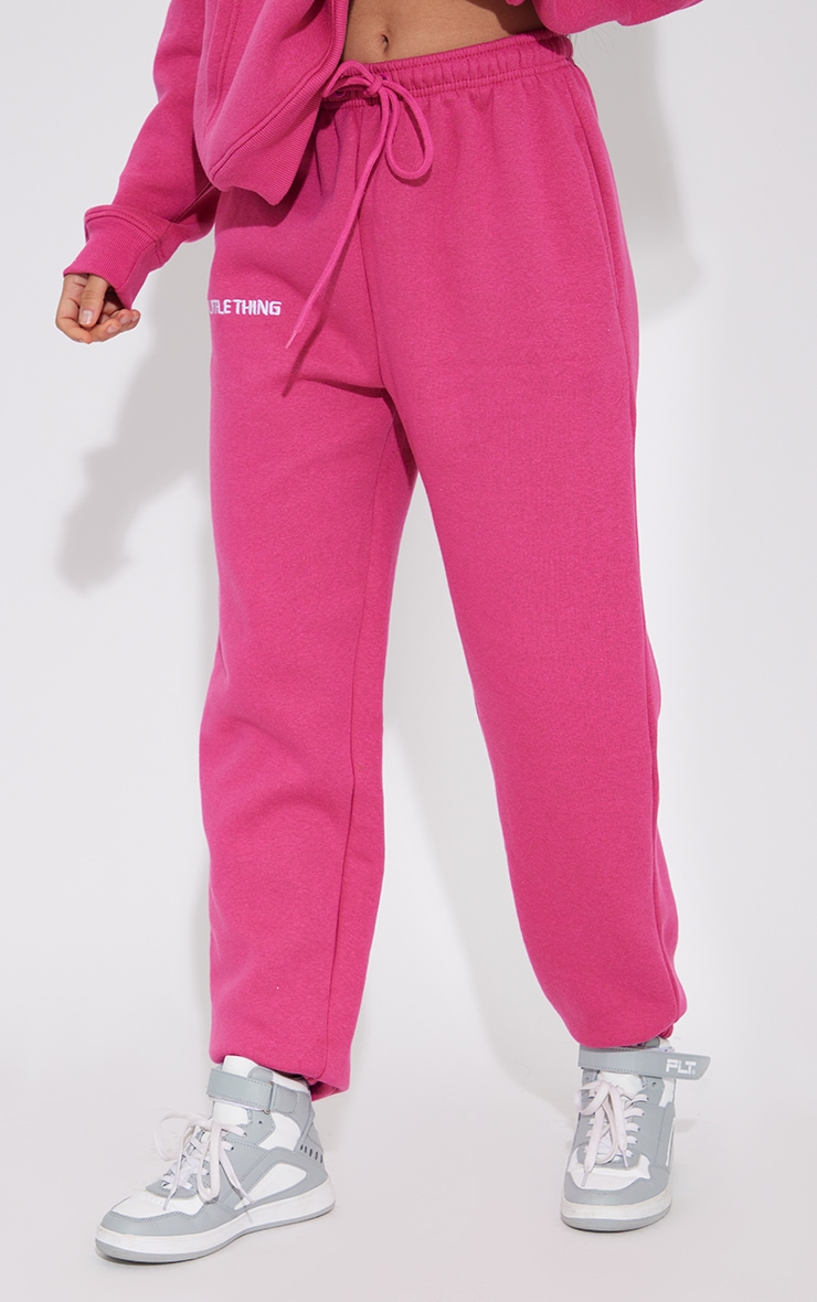 Hot Pink PLT Graphic Embroidery Sweatpants | Athleisure ...