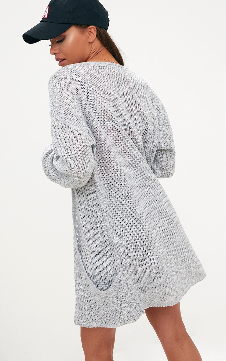 Grey Lightweight Cardigan. Knitwear | PrettyLittleThing