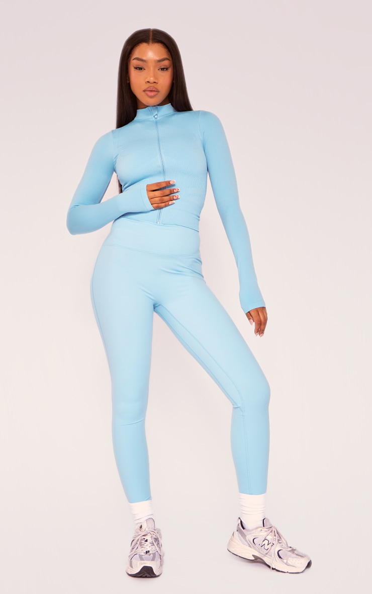 PLT SPORT Bright Blue Seamless Bust Panel Jacket | Athleisure ...