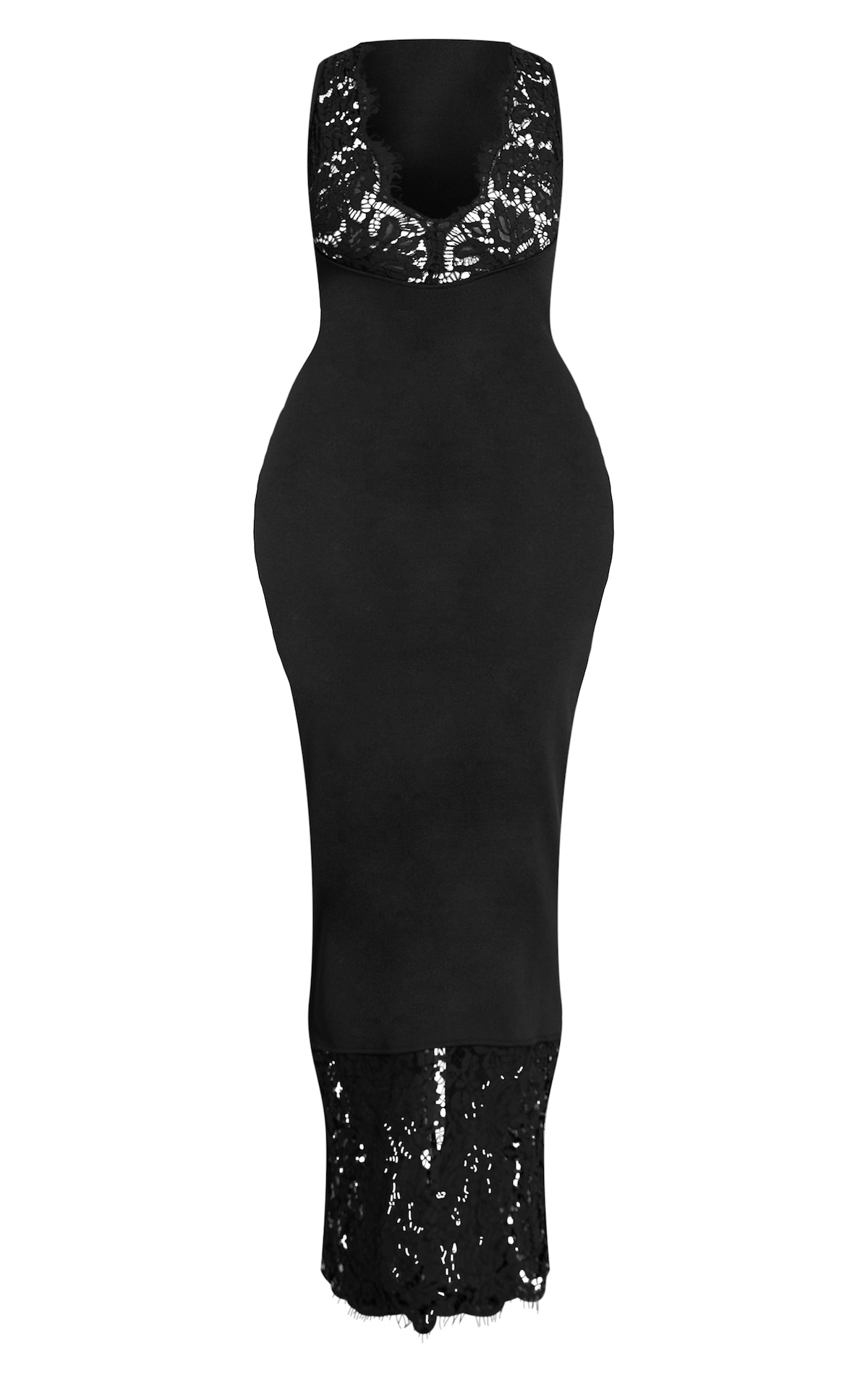 Shape Black Bandage Lace Detail Maxi Dress | Shape | PLT